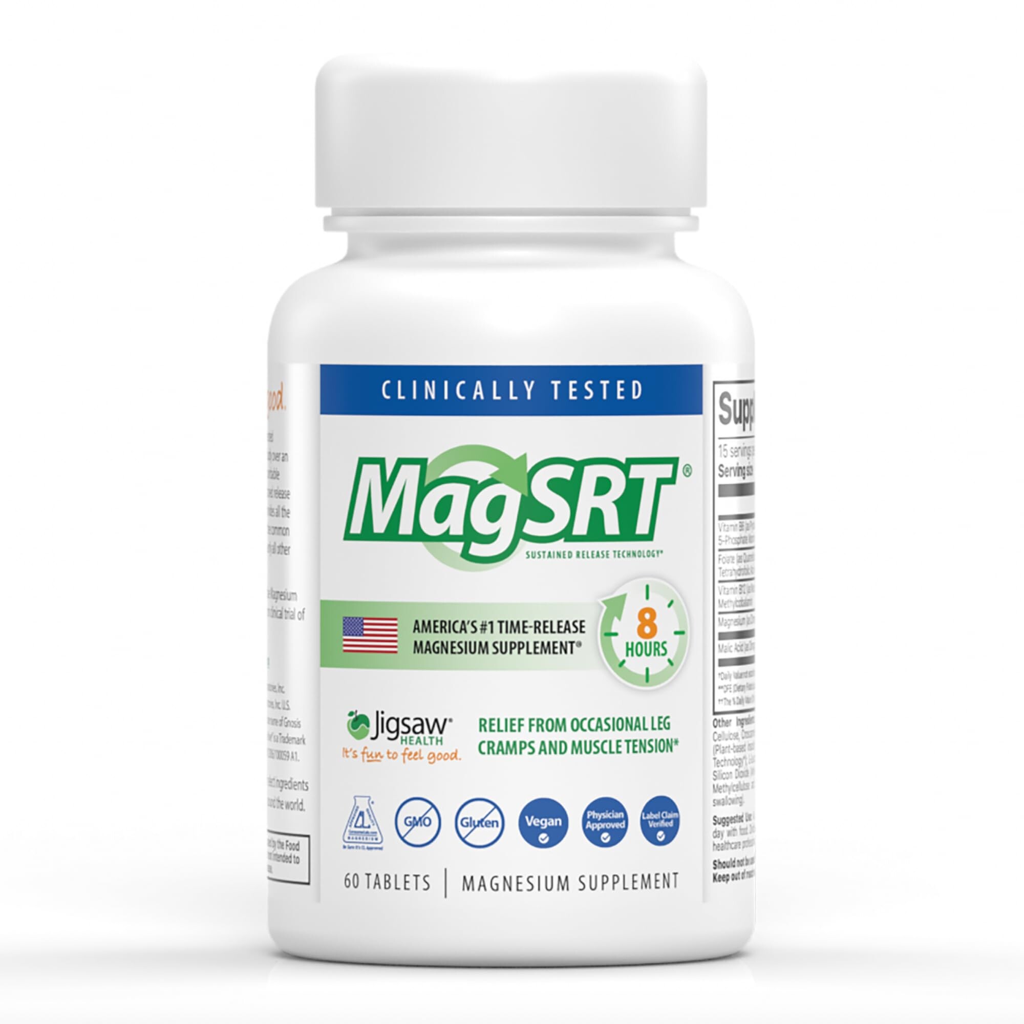 Jigsaw Health Magsrt | Suppl ment en magn sium avec du folate de vitamine B6 et B12 | 60 comprim ...