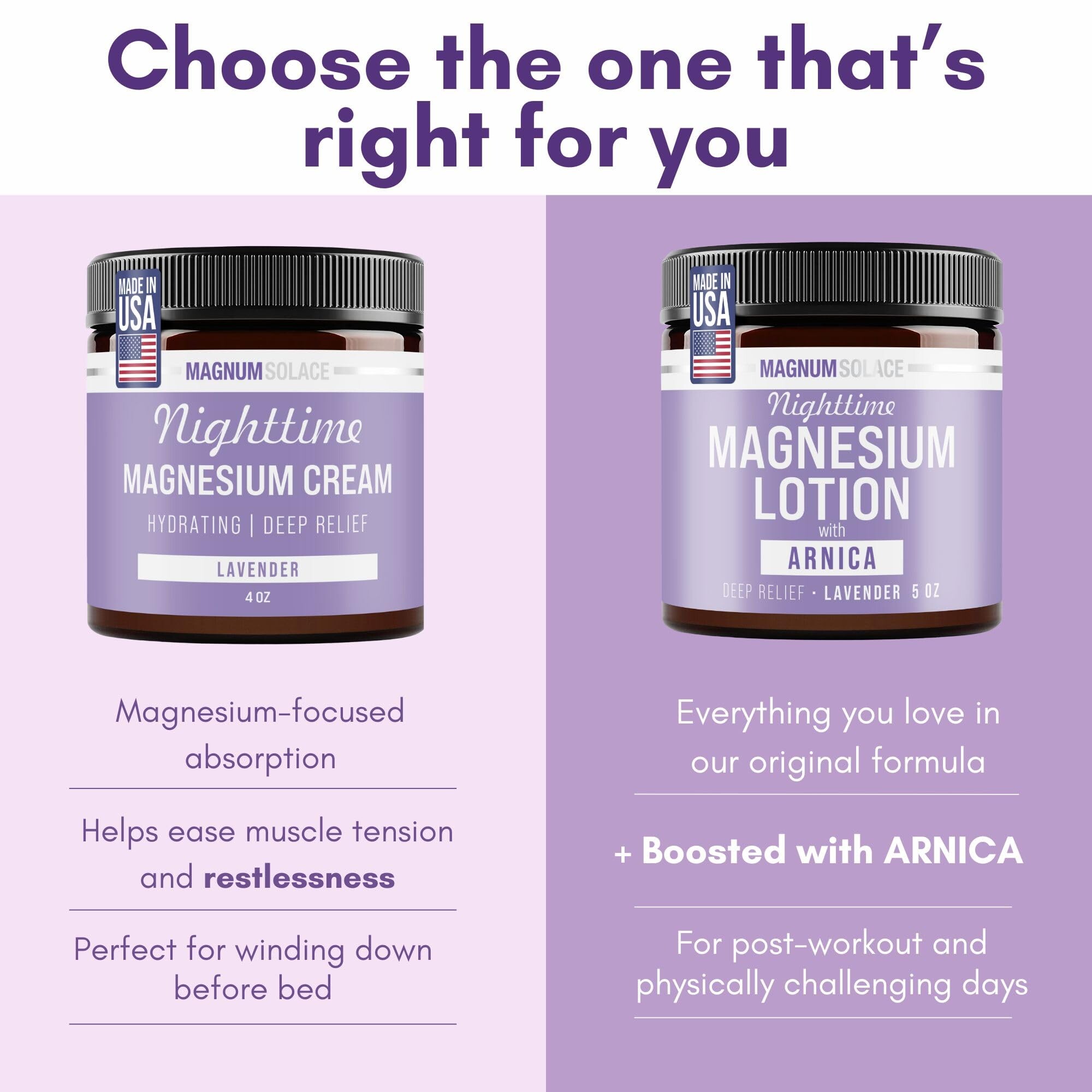Nighttime Magnesium Lotion with Arnica - Soothing Relief & Relaxation ...
