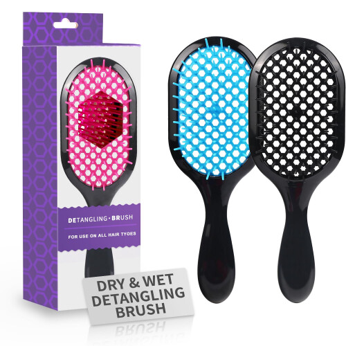 Detangling Brush 2 Pack Detangler Brush Gentle & Effective Detangling ...