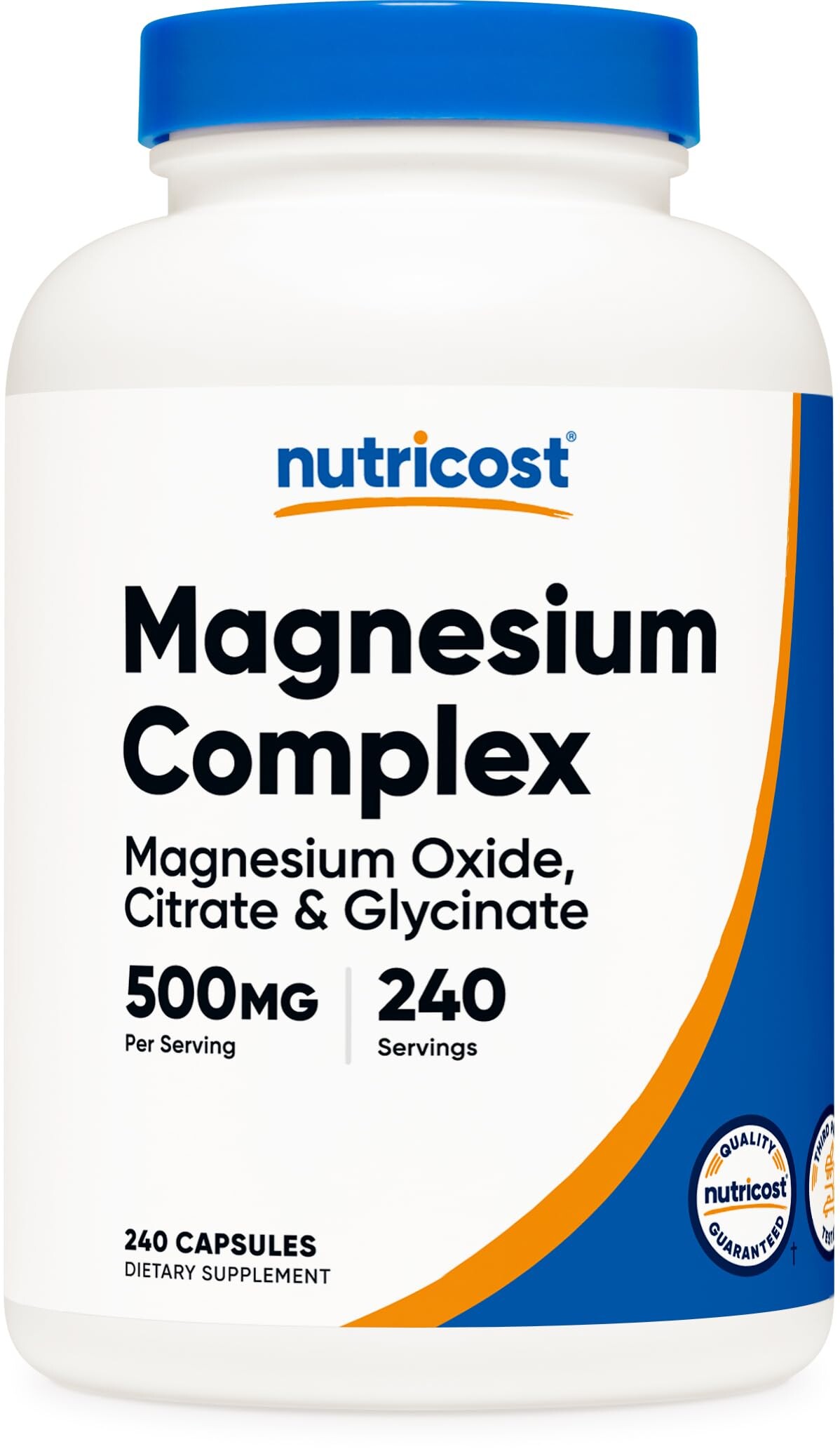 Complexe de magn sium Nutricost 500 mg 240 Capsules - Citrate d'oxyde ...