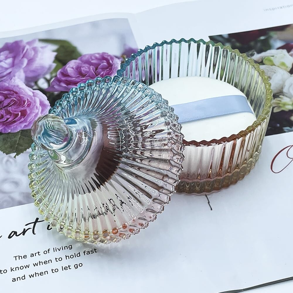 Pouffle en poudre ultra douce et rcipient arc-en-ciel 3,3 """" ""Velvet haute densit saupoudron ...