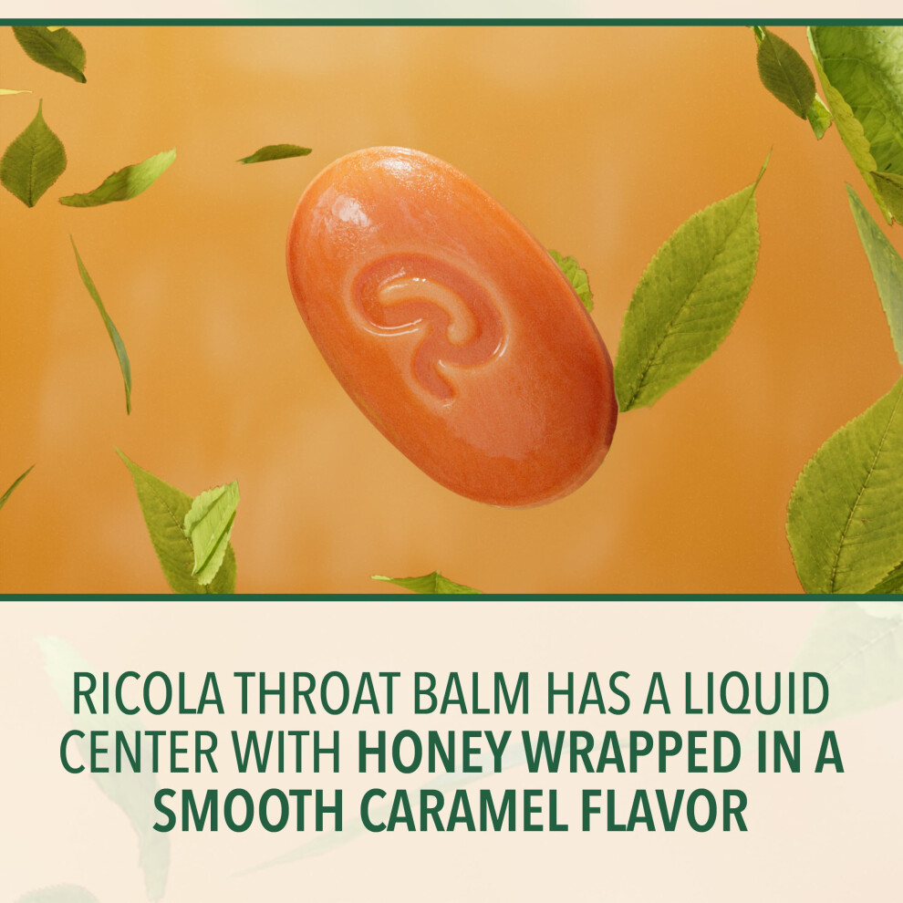 Ricola Throat Balm Caramel Throat Drops with Liquid Center 34 Count ...