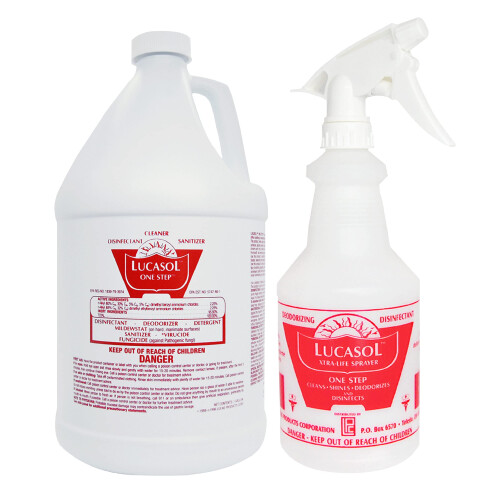 Lucasol One Step Disinfectant 1 Gallon Disinfectant & 24 Oz Empty ...