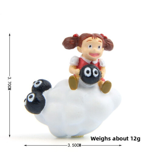 (Style 1) Cute Cloud Cartoon Totoro Girl Coal Ball Blue Cat Mini Model ...