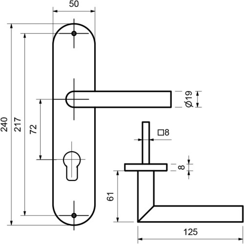 Long door lock hole cover stainless steel on OnBuy