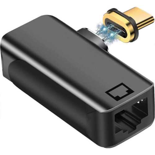 Magnetic 90 Degree 24 Pin Type C To Rj45 Gigabit Lan Usb C Ethernet ...