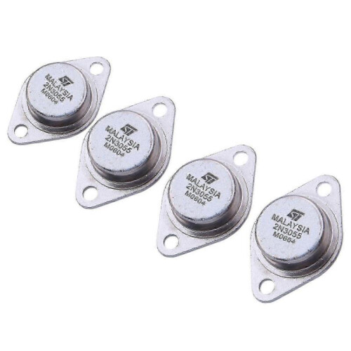 4x 2N3055 NPN High Power Transistor 15A 60V TO-3 for Audio Amplifier ...