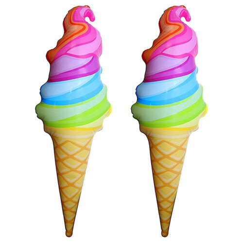 2Pcs Inflatable Ice Cream Cone Floats Swimming Pool Ice Cream Floats ...