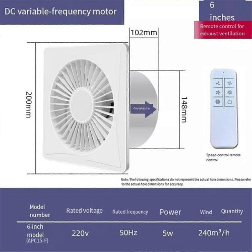 6Inch Adjustable Speed Frequency Conversion Ventilator Fan Exhaust Fan ...