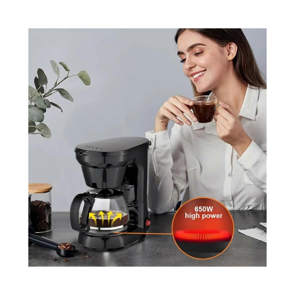 Electric Coffee Maker 750ml, 6-Cup Drip Coffee Machine with Anti-Drip ...