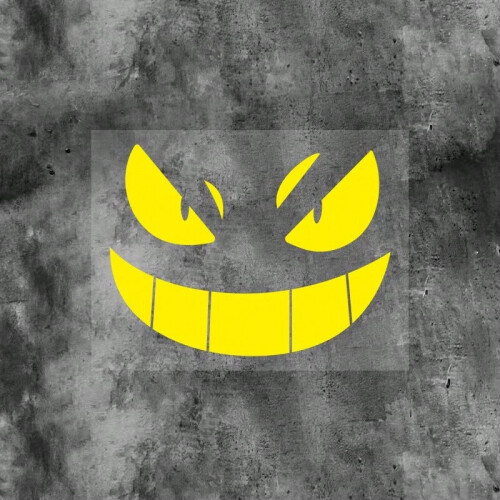 (Funny Smiley Face [Yellow] 12x9CM) Halloween devil smiley face car ...