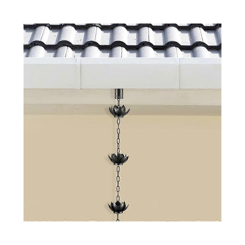 Rain Chain Set, 4ft Copper Plated Rain Chain for Gutters with Adapter ...