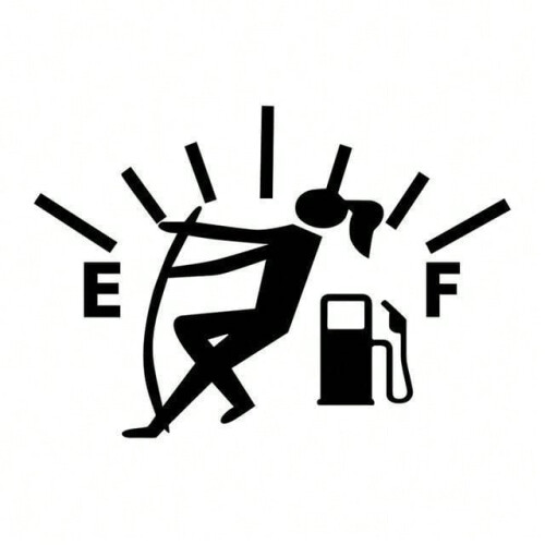 (Female black) High fuel consumption meter sticker EF fuel tank ...