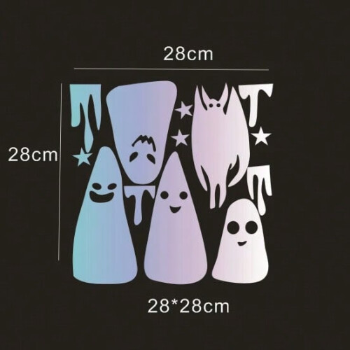 (Ghost) Halloween stickers haunted house bat stickers glass stickers ...
