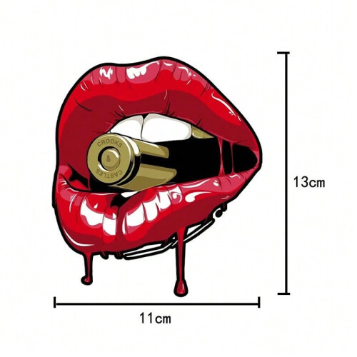 (Lip bullet 13*11cm) Car stickers bullet lips personality creative car ...
