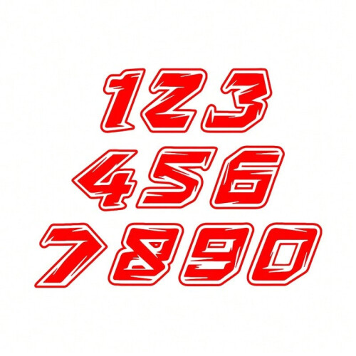 (Number A red 10 cm high single number) Digital car stickers modified ...