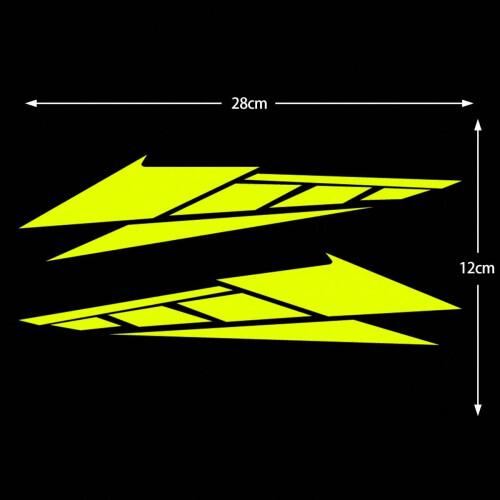 (Fluorescent Yellow Large [28cm x 12cm]) Motorcycle tail box decals ...