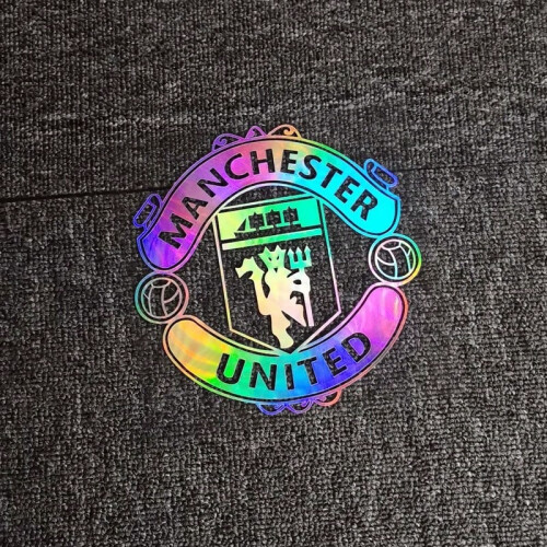 (Laser Silver 8x8cm Reflective) Manchester United logo, electric ...