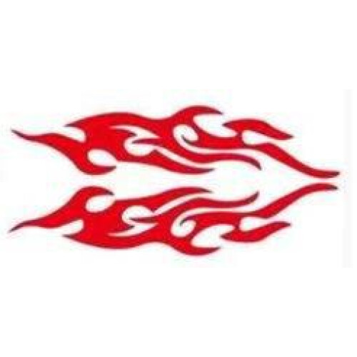 (red, 19CM flame pair) Motorcycle flame stickers for rearview mirrors ...