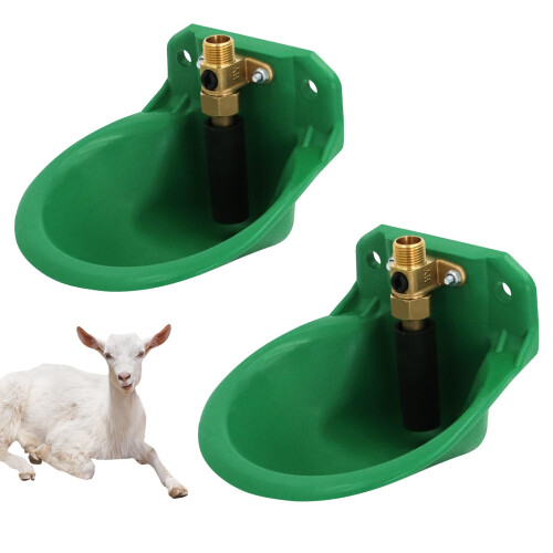2PCS Automatic Goat Waterer Bowl with Brass Water Valve Plastic Water ...
