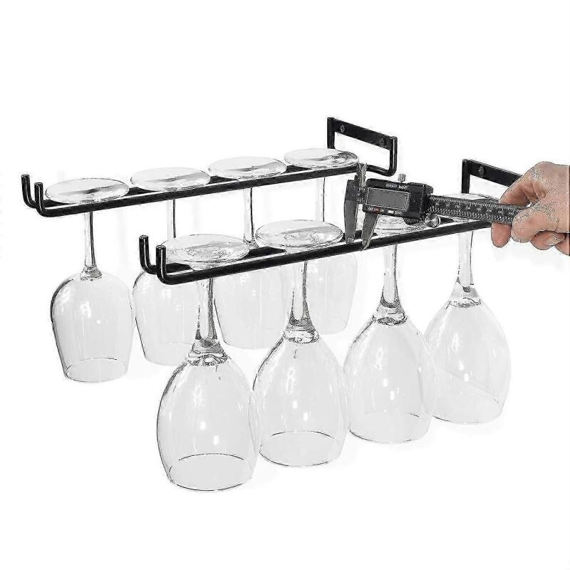 Hanging Glass Rack - Wine Glass Rack with 5 Rails for 13-18 Glasses ...