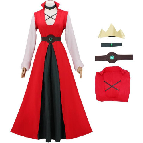 (S) Women Queen Dagmar Red Dress Costume | Disenchantment Cosplay ...