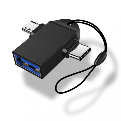 USB 3.0 Dual Head OTG Adapter with Micro USB & Type-C Male Connector ...