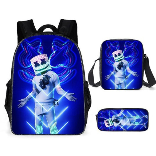 (31, 17-inch backpack) Marshmallow Backpack Three-piece Set Backpack ...