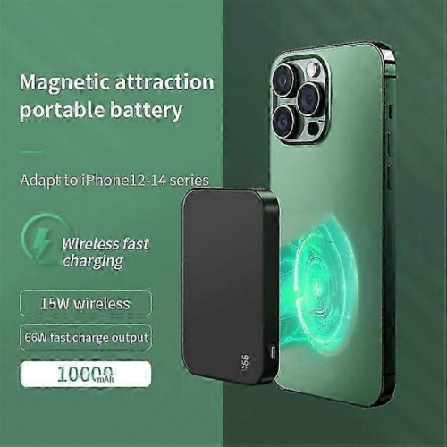 (Black) W10 10000mah Magnetic Power Bank 15w Wireless Fast Charging Pd ...
