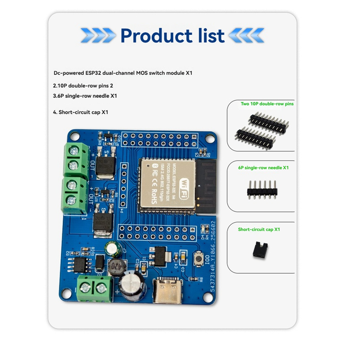 Módulo de conmutación MOS de 4 canales ESP32 DC5-60 V integrado ESP32 ...