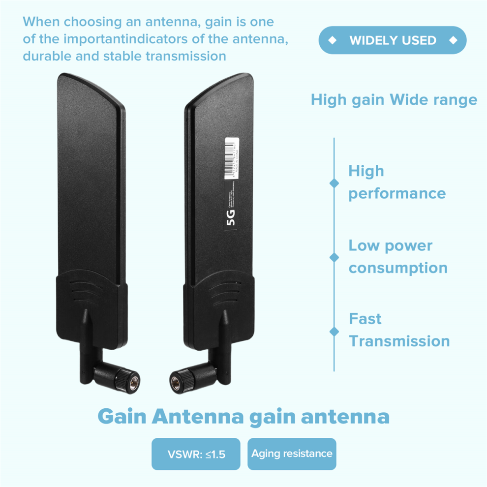2 antenas 5G/3G/4G/GSM de ganho de banda total de 40 dBi, SMA macho ...