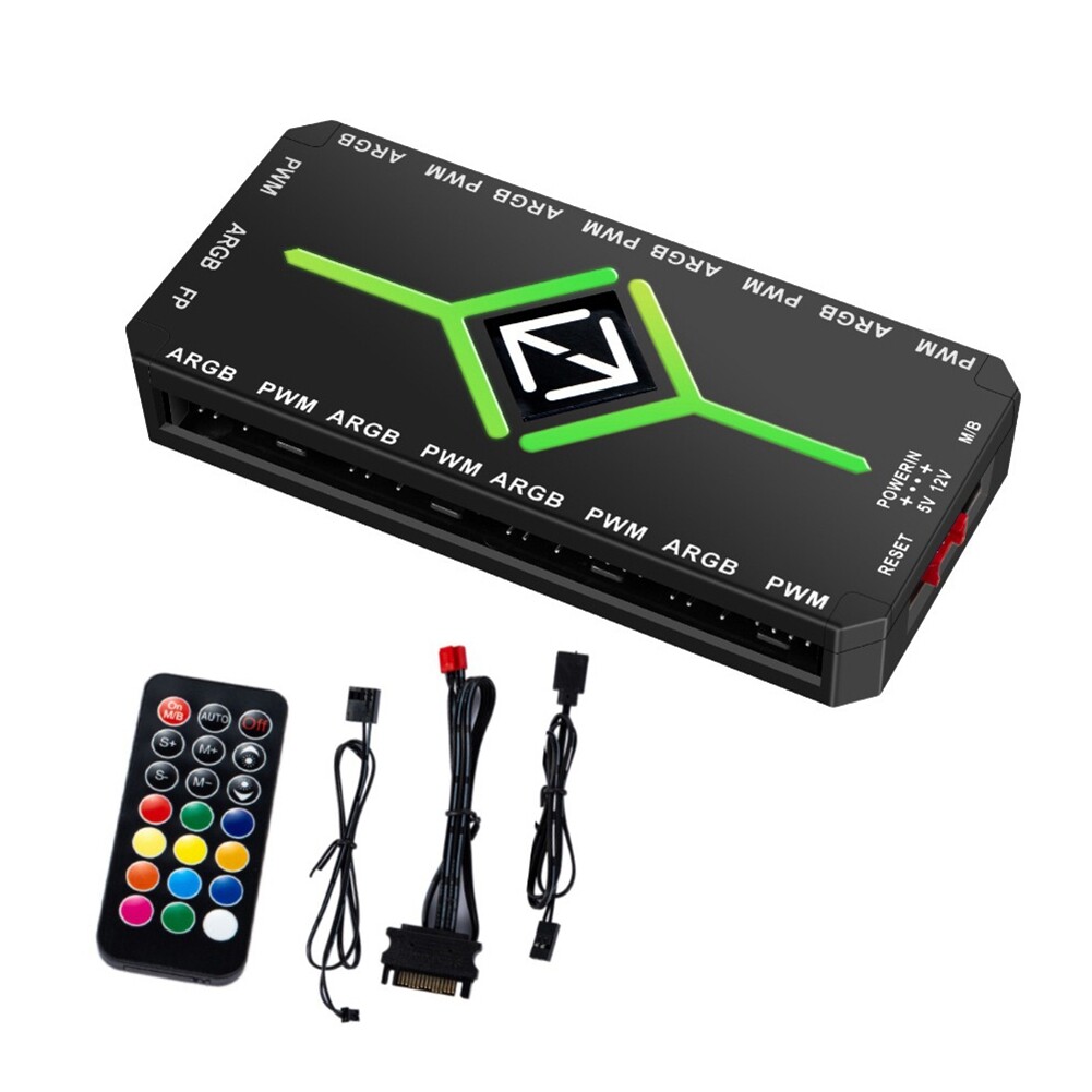 Controlador ARGB de 5 V y 3 pines, refrigeración, concentrador de ventilador PWM de 4 pines ...