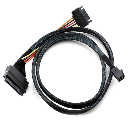 Câble intégré 12G Mini SAS HD vers U.2 / SFF-8643 vers SFF-8639, 0,5 m ...