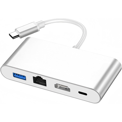 USB C Ethernet Multiport Adapter, 4-in-1 USB C Hub 100Mbps Ethernet, on ...