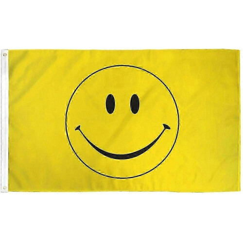 (As show, One size) Happy Face Flag 3x5ft Smiley Face Flag :) Emoji ...