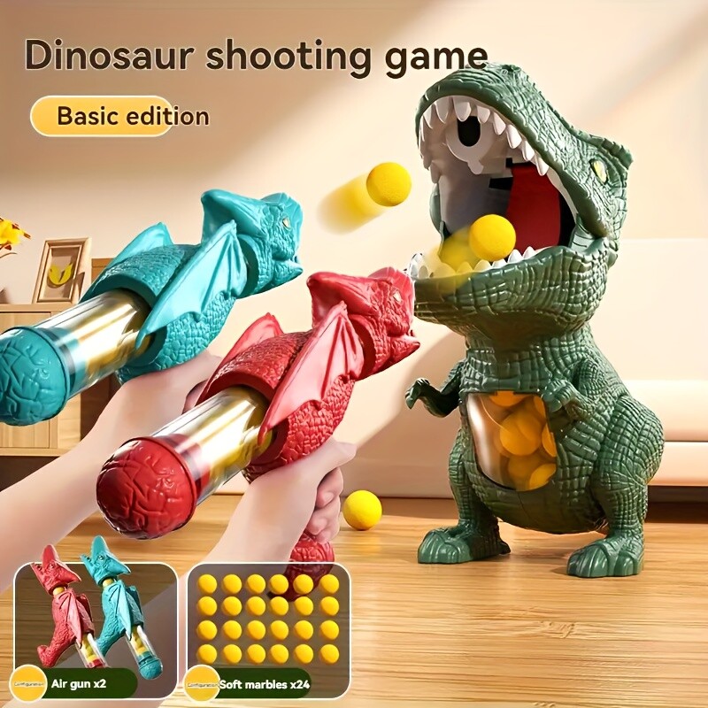 (2 launchers 24 soft balls/set) Air-Powered 2 Launchers Kids' Dinosaur ...