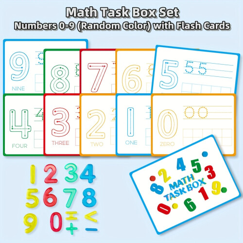 (Math Task Box Numbers TM1) Kids Math Learning Set - Colorful Numbered ...