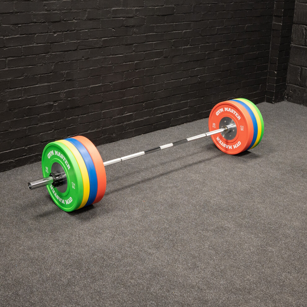 (7ft Olympic) GYM MASTER 2" Diameter Olympic Barbell with Spring Clip ...