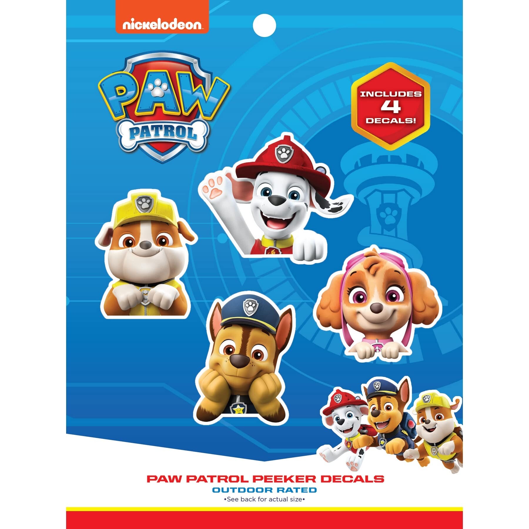 Paw Patrol Peeking Decals Set of 4 Paw Patrol Stickers for Kids and ...