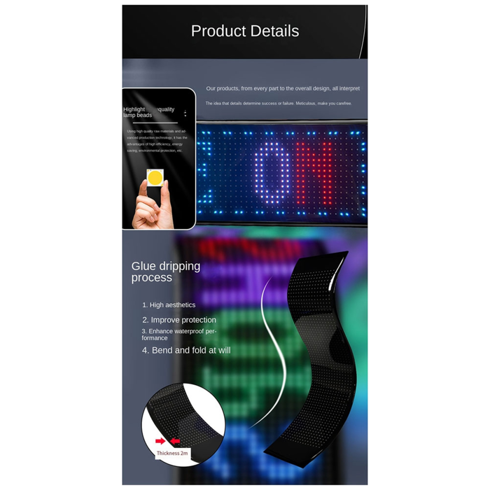 Panneau à matrice LED programmable, écran flexible, IP65,C on OnBuy