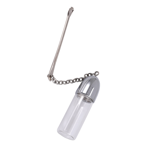 Glass Empty Snuff Bottle with Metal Spoon Screw Cap Container Sniffer ...