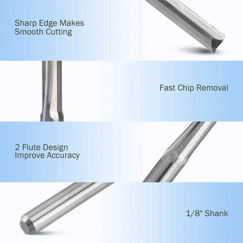 10Pcs 2 Flute Cnc Router Bits 3.175Mm Straight Slo on OnBuy