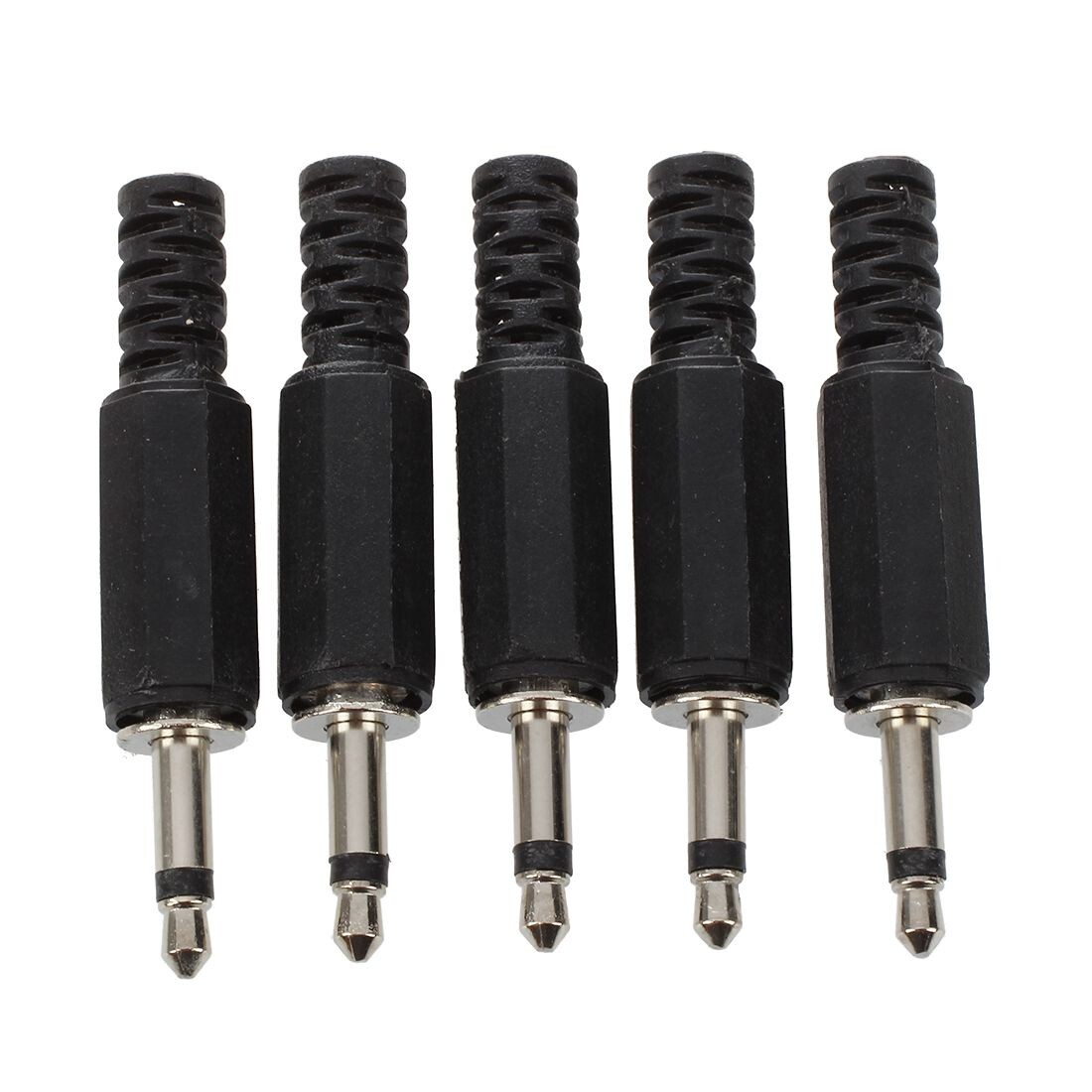 5 x Black Plastic 3.5mm Male Mono Plug Jack Audio on OnBuy