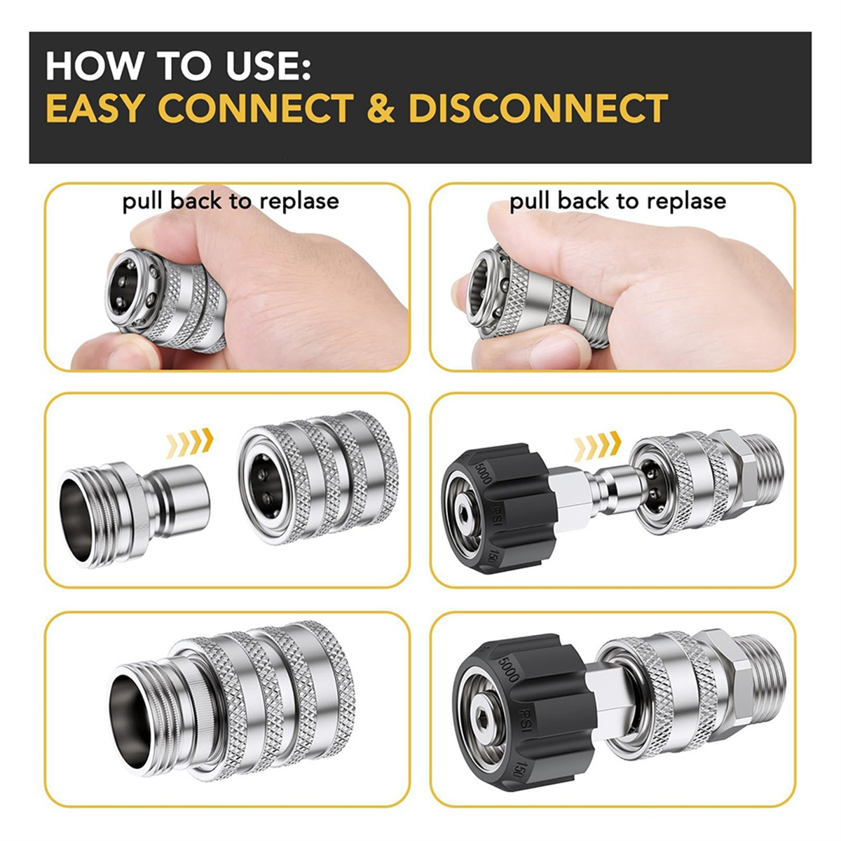Ensemble d'adaptateurs pour nettoyeur haute pression, kit de déconnexion rapide, on OnBuy