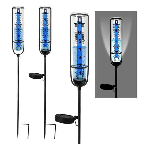 Solar Lamp Rain Gauge,7inch Rain Gauge Outdoor, La on OnBuy