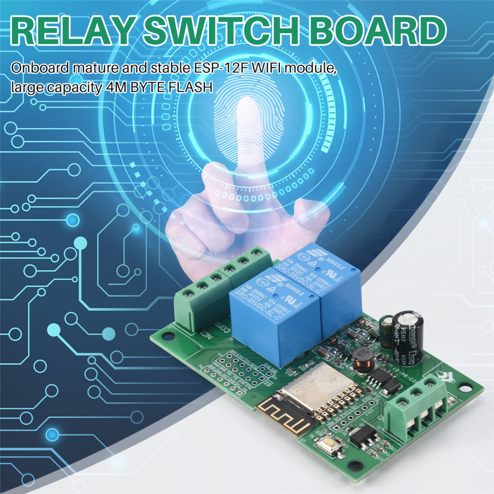 Module relais Wi-Fi ESP8266 ESP-12F, 2 canaux, 5V/8-80 on OnBuy