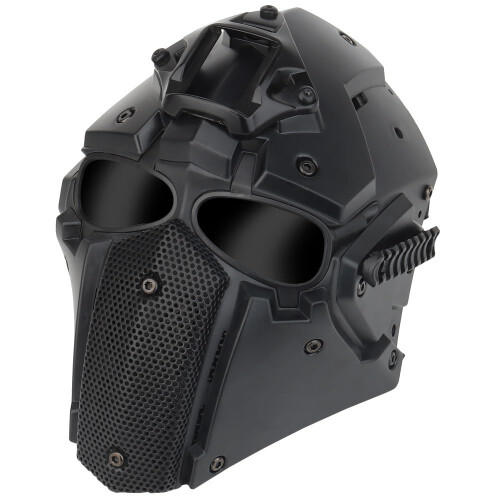 Tactical Mask, Full Face Net Mask with NVG Mount Side Rails for Airsoft ...