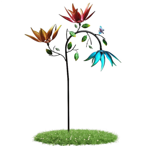 Metal Flowers Wind Chime Garden Decoration Wind Spinner Sunflowers Wind ...