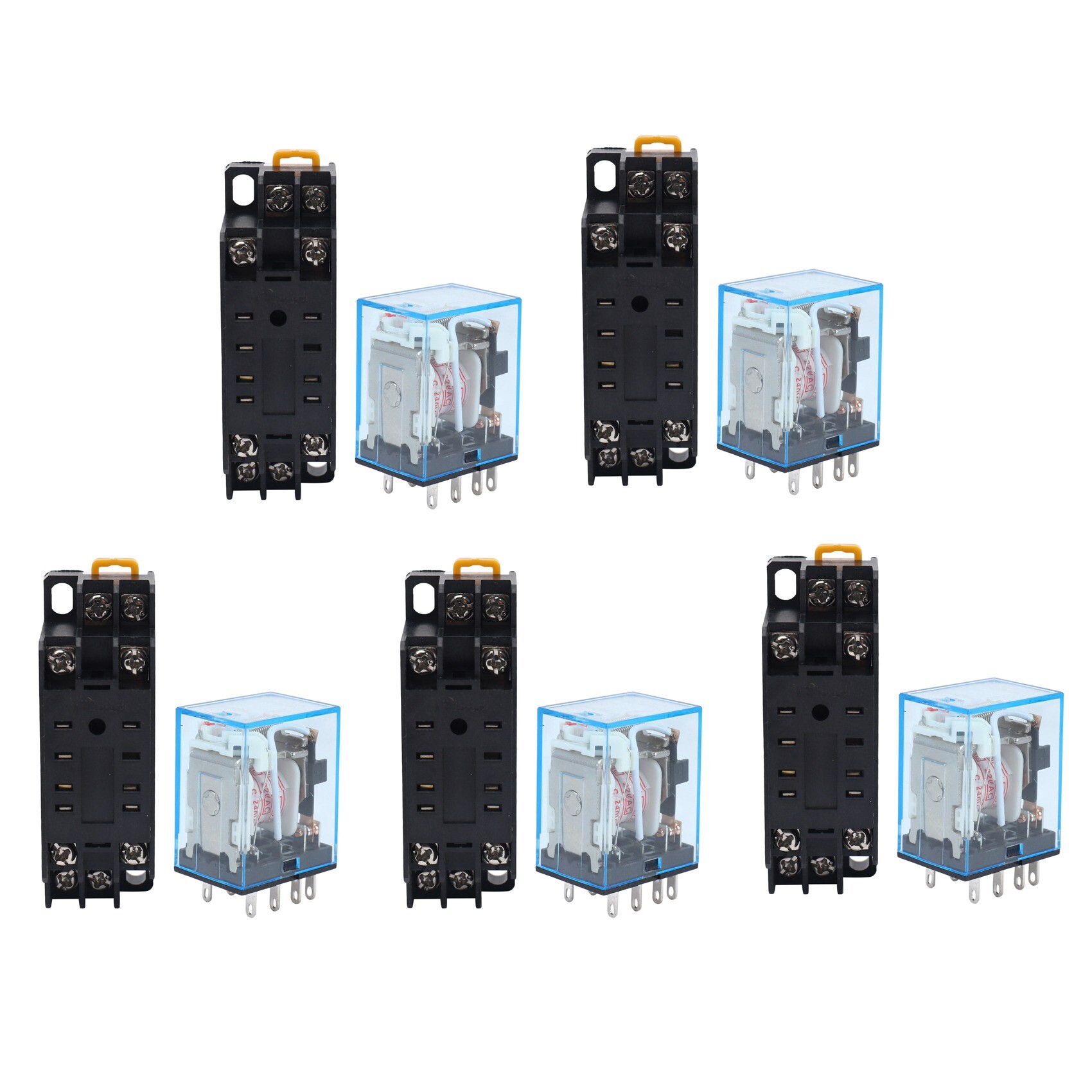 5X 220/240V AC Coil DPDT Power Relay MY2NJ 8 Pin With Socket Base on OnBuy