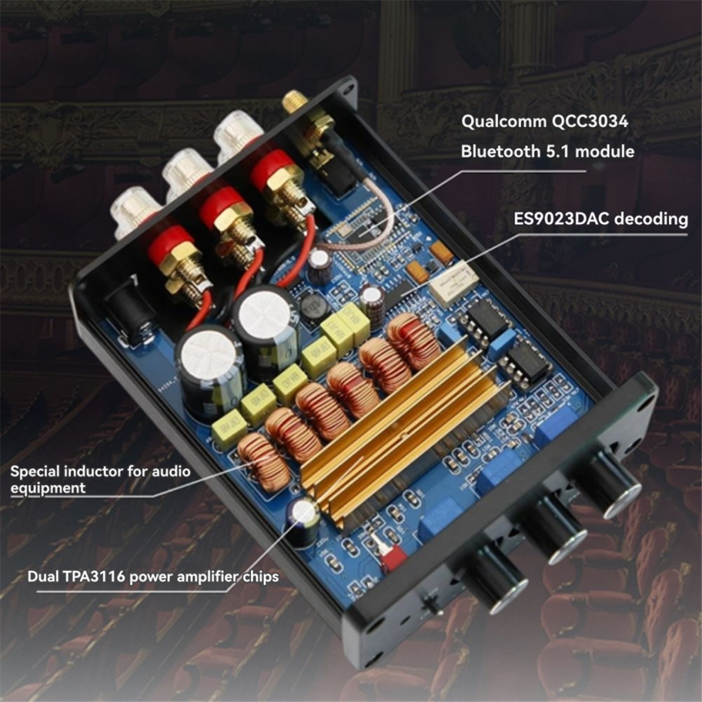 Mini TPA3116 2.1 HIFI Desktop Digital QCC3034 Bluetooth-Verstärker on OnBuy